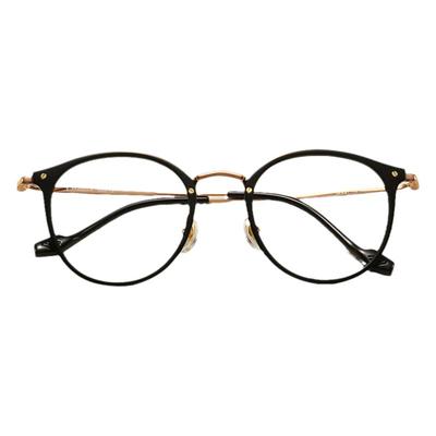 日系复古圆形纯钛近视度数眼镜框