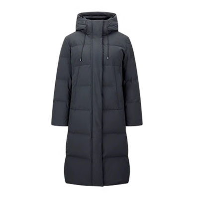 太平鸟女装黑天鹅羽绒服24冬新款连帽长款鹅绒面包外套AAACE440K