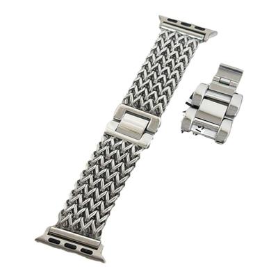 QALUO适用iwatch不锈钢编织表带