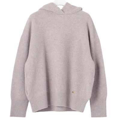 绵羊毛混纺连帽套头毛衣商场同款