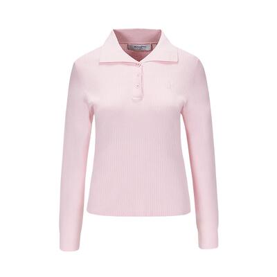 【柔软亲肤】Munsingwear万星威休闲秋冬女士撞色翻领长袖POLO衫