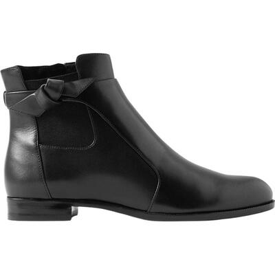 【限时折上9折】ALEXANDRE BIRMAN女秋冬蝴蝶结细节皮革切尔西靴