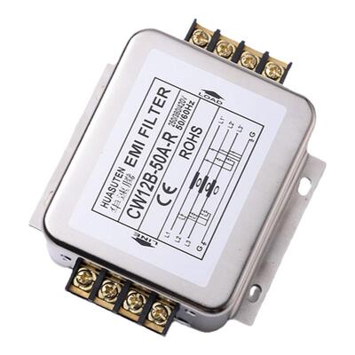 CW12B-SR三相电源滤波器导轨端子抗干扰380V变频器输入30A40A50A