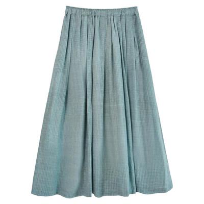 ZAN原创纯色中长款a字纯棉半身裙