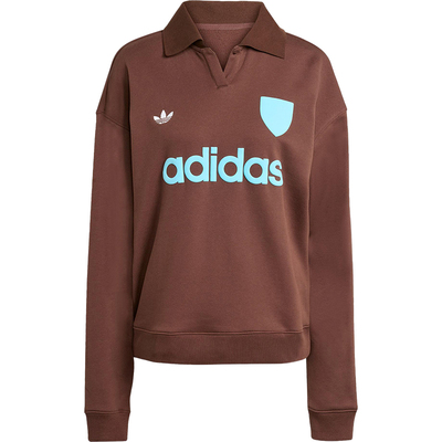 Adidas/阿迪达斯正品三叶草女士运动翻领耐穿足球套头衫JZ0879