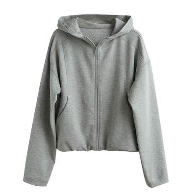 双层韩版卫衣 女士空气层连帽外套 宽松拉链帽衫 上衣春秋款女装