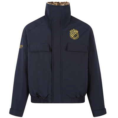 原创美式廓形剪裁豹纹座山雕棉服