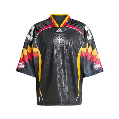 adidas阿迪达斯三叶草男子德国队休闲短袖V领球衣运动T恤KD5980