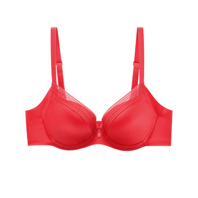 安莉芳Comfit马本命年结婚红色内衣内裤女套装大胸显小大码文胸罩