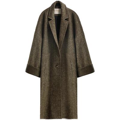 COCOBELLA复古斜纹毛呢大衣