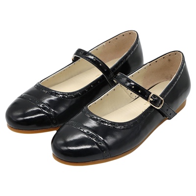 LW英伦冲孔一字带公主鞋