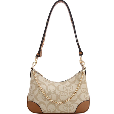 CallmeKitten2026新款复古经典老花牛角包大容量通勤法棍腋下包包