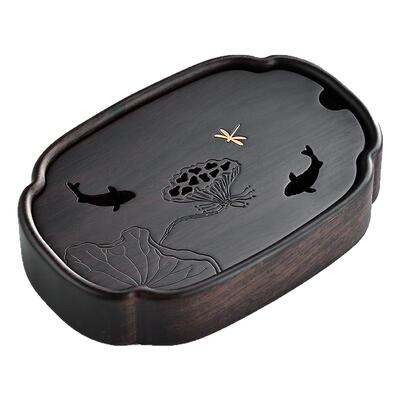精致小茶盘黑檀木小蓄水茶托