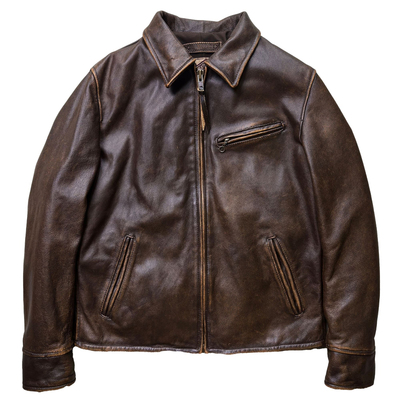 SKYROCKET牛皮重水洗真皮皮衣