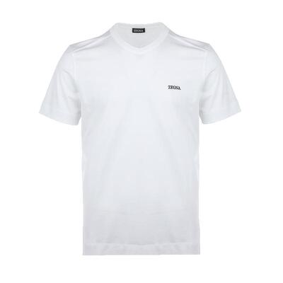 【自营】ZEGNA/杰尼亚男士简约logo徽标圆领休闲纯棉薄款短袖T恤