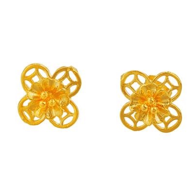 耳饰四叶草沙金简约女百搭