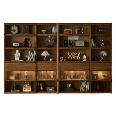 留意实木组合书柜整墙落地展示柜