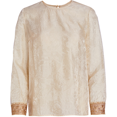 秸熙轻国风提花套头衬衫