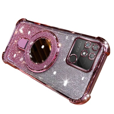 Realmenarzo50A-4G 国外版手机壳 narzo50a-4g 国际版补妆镜支架高级感闪粉磁吸明星同款小众商务壳