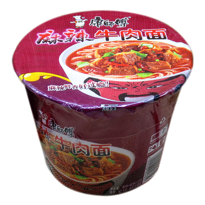 重庆康师傅麻辣牛肉桶装泡面排骨