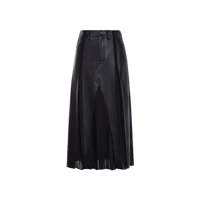 FivePlus复古中长款皮裙