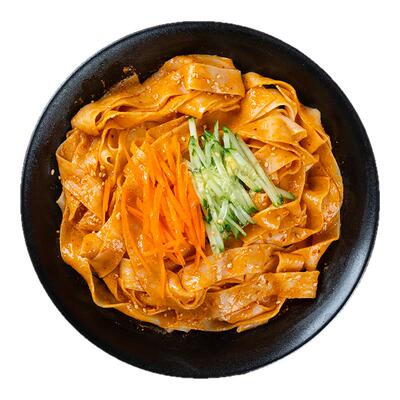 顺心嗨吃家麻酱红油面皮凉皮速食宽陕西汉中桶装拌面拌便面盒装