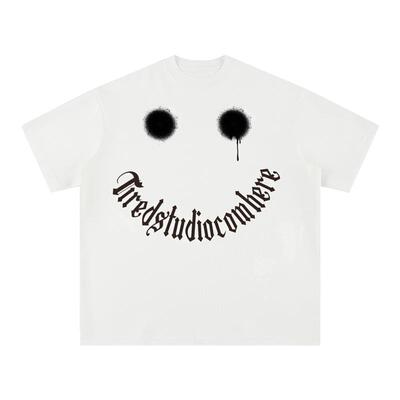 TIRED潮流宽松印花短袖T恤