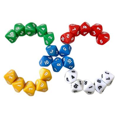 10面数字红色骰子桌游玩具