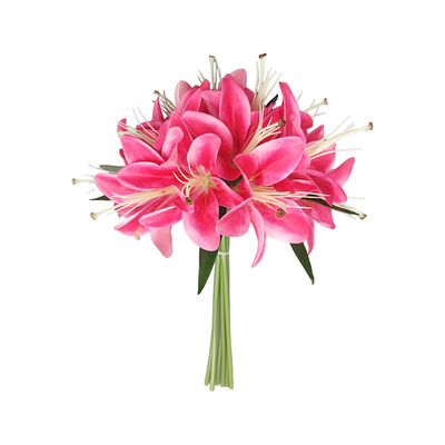 婚庆仿真山丹百合6头套管花