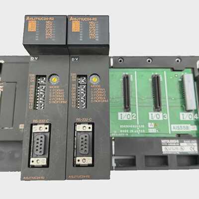 MITSUBIHI RS-232-C UNIT A1SJ71UC24-R2 X2pc  BASE unit A1S55B