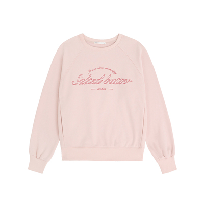 MISAZ插肩袖加绒套头印花卫衣