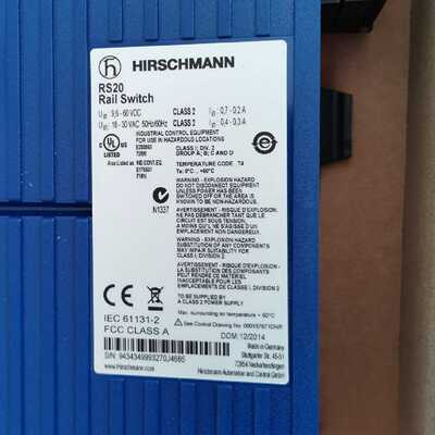 议价HIRSCHMANN赫斯曼RS20-0400M2T1SDAPHC 4口交换机全新原装正