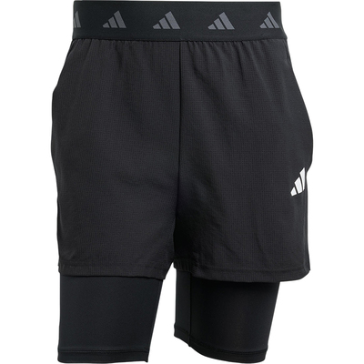Adidas/阿迪达斯官方正品2025男士透气二合一跑步运动短裤JE5665