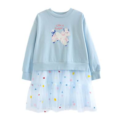 ILOVEJ女童假两件卫衣裙连衣裙