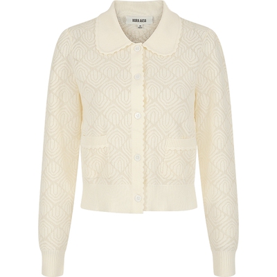 BORAAKSU纹理白色短款针织开衫