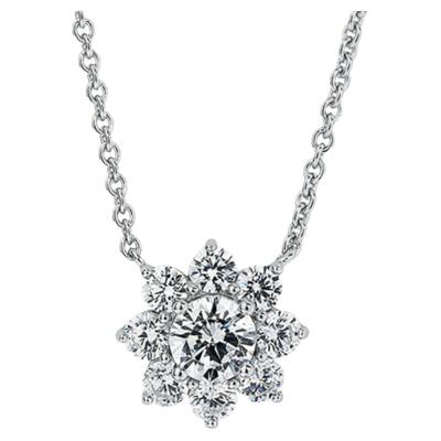 太阳花1克拉60分锦簇项链女925银