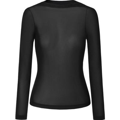 糖力长袖轻薄款网纱打底衫上衣女