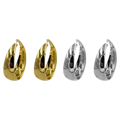 PAUSA ANN 夸张弯弧宽面时髦高级感金银耳环