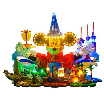 BrickBling适用乐高21352迪士尼魔法世界积木灯饰亚克力展示盒灯