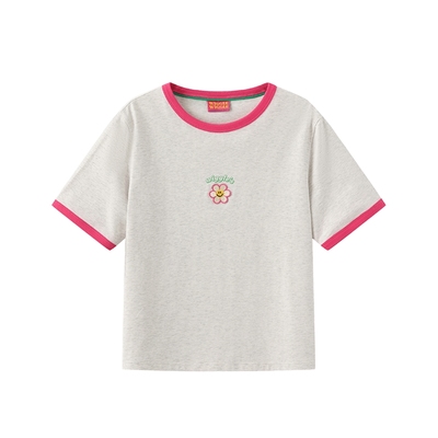 潮装笑脸花宽松休闲短袖T恤女