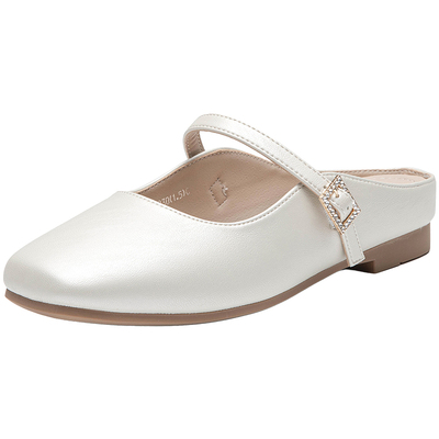 大东低跟休闲方头穆勒鞋气质百搭