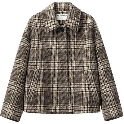 【羊毛】播倪妮同款商场同款复古格纹24冬毛呢短外套女BDR4WD3743