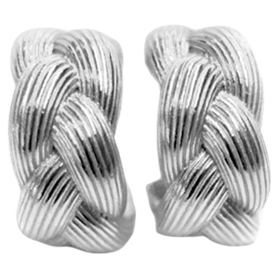 情绪波动法式气质纯银编织耳环