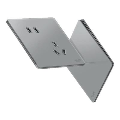 德力西钢化玻璃超薄开关插座898