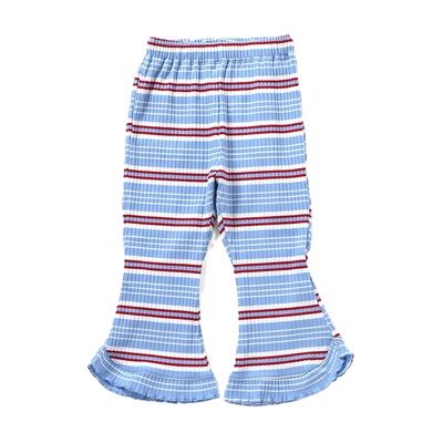 日本 BREEZE 2026春女童百搭好穿柔软轻薄华夫格宽松喇叭裤休闲裤