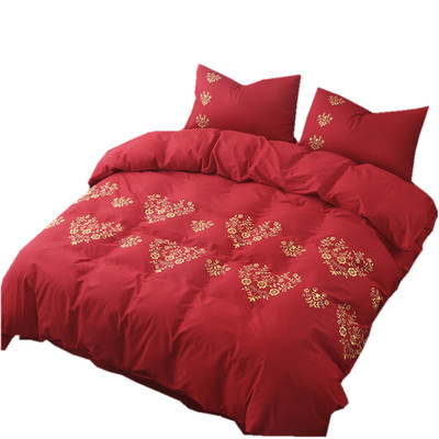 西式婚庆风床上斜纹特价四件套