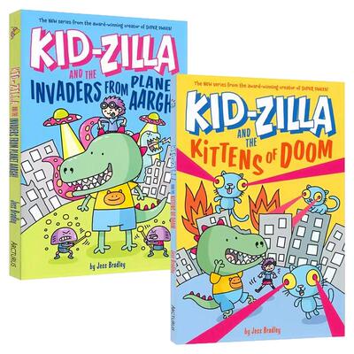 Kid-Zilla And The Invaders From Planet Aargh! 奇拉和来自星球的入侵者啊 搞笑漫画小说 英文原版进口儿童图书