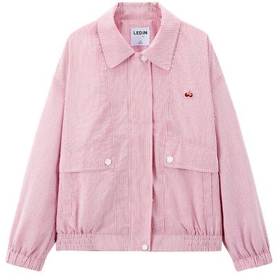 【商场同款】乐町2025春季新款樱桃小标条纹休闲外套女C2BBF1307*