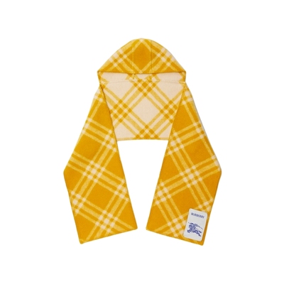 格纹围巾羊毛连帽男女款巴宝莉