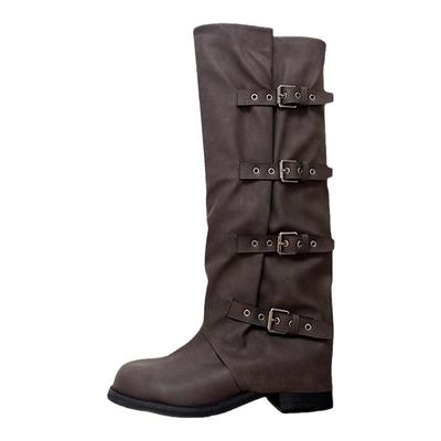 东大门废土风中古靴皮带扣